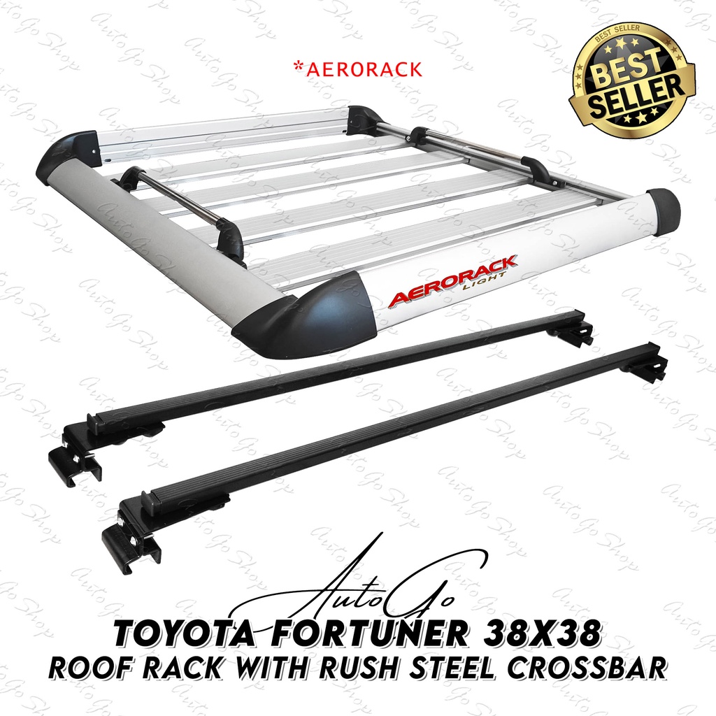 Toyota Fortuner 2016-2022 38x38 SILVER Roof Basket Roof Rack with Rush ...