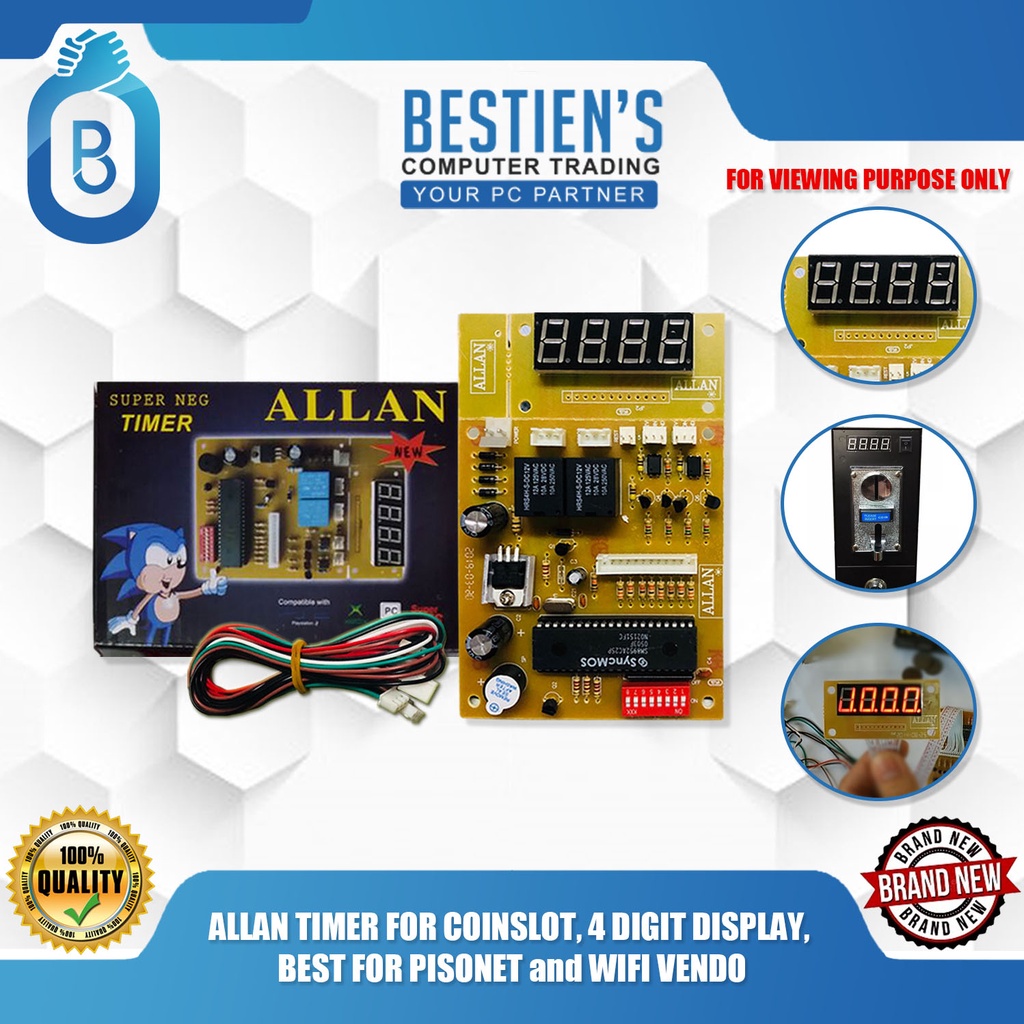 ALLAN TIMER FOR COINSLOT, 4 DIGIT DISPLAY, BEST FOR PISONET and WIFI ...