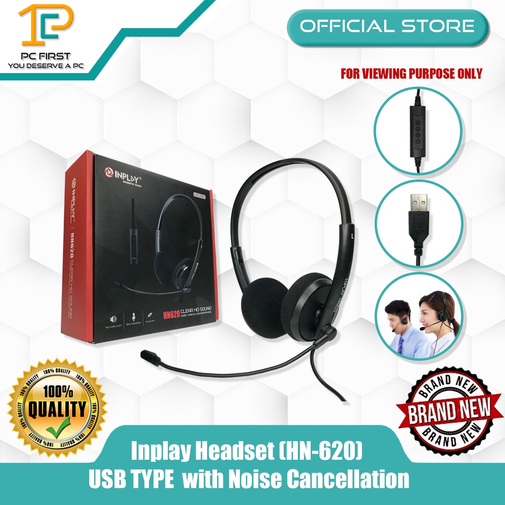 Inplay Headset (HN-620) USB TYPE with Noise Cancellation | Shopee ...