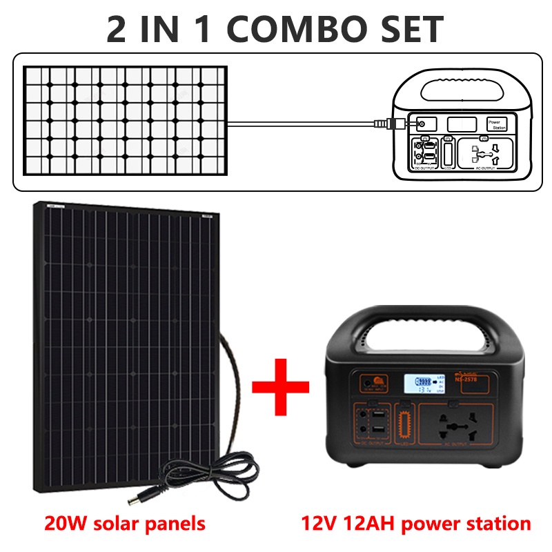 NSS power station 3 in 1 solar generator 150w 12000mah with 20w solar ...