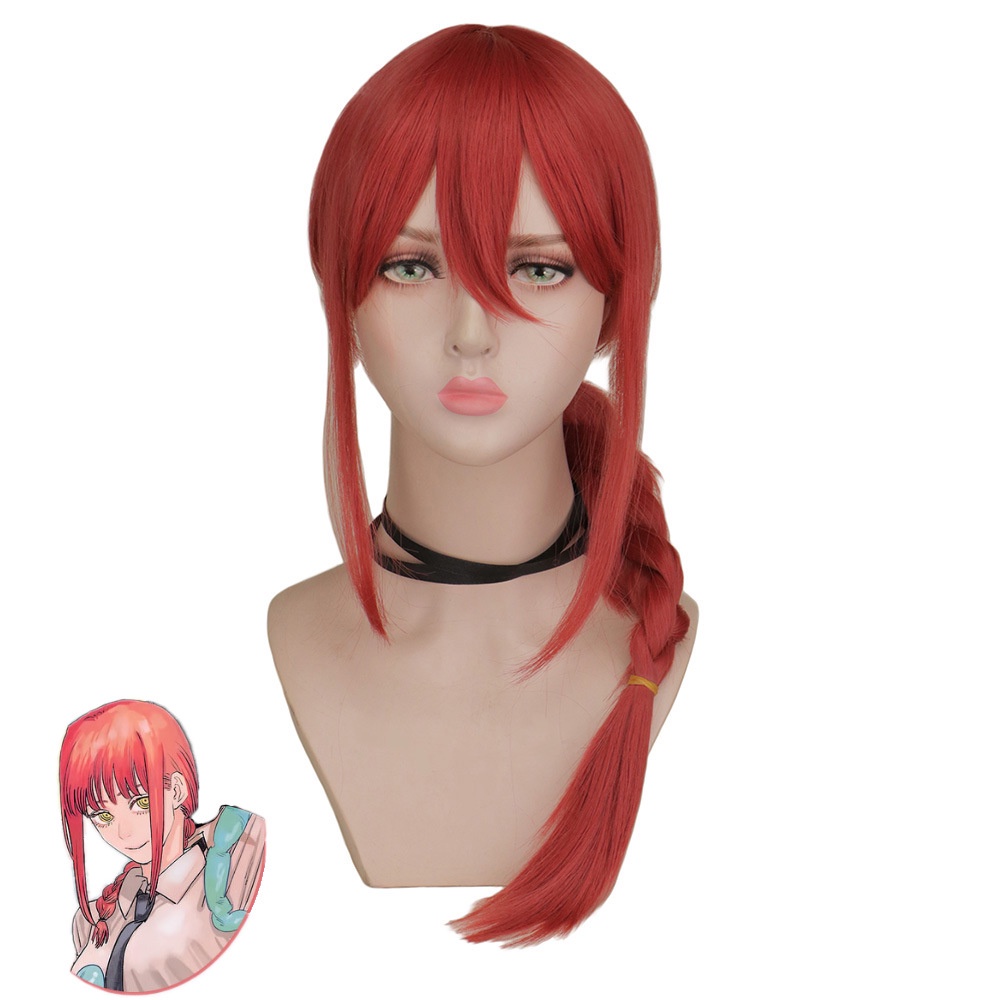 cosplay Wig Anime Chainsaw Man cos Maggie Maro Red Twist Braids Narrow ...
