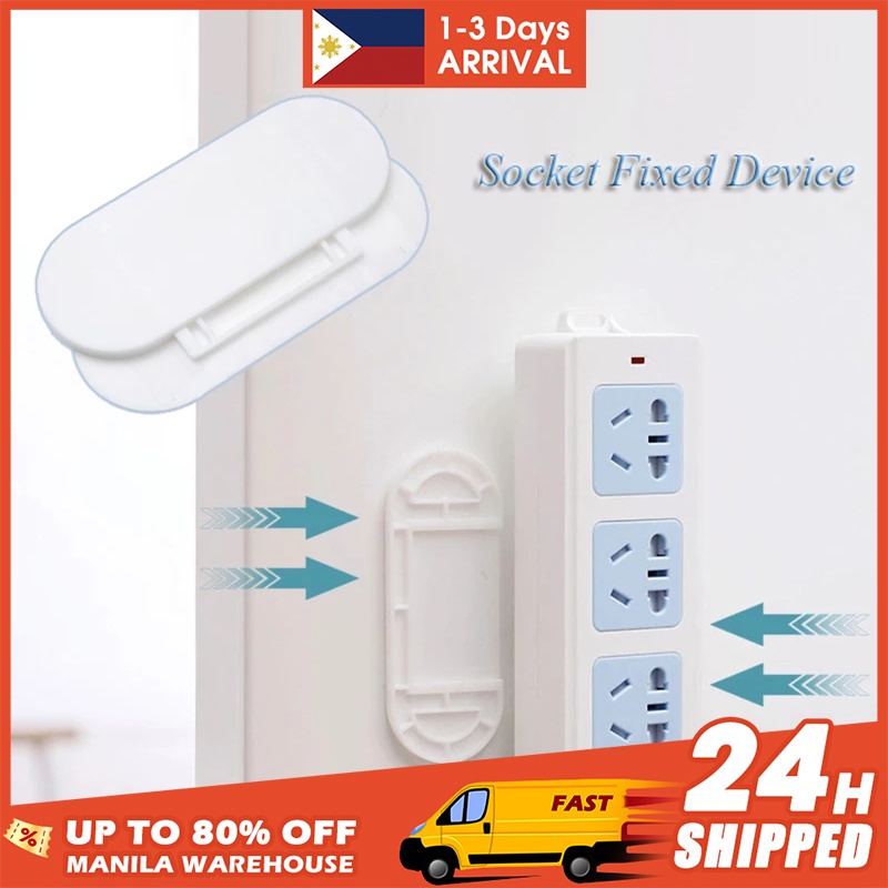 Wall-Mounted Desktop Socket Fixer Self-Adhesive Power Strip Holder ...