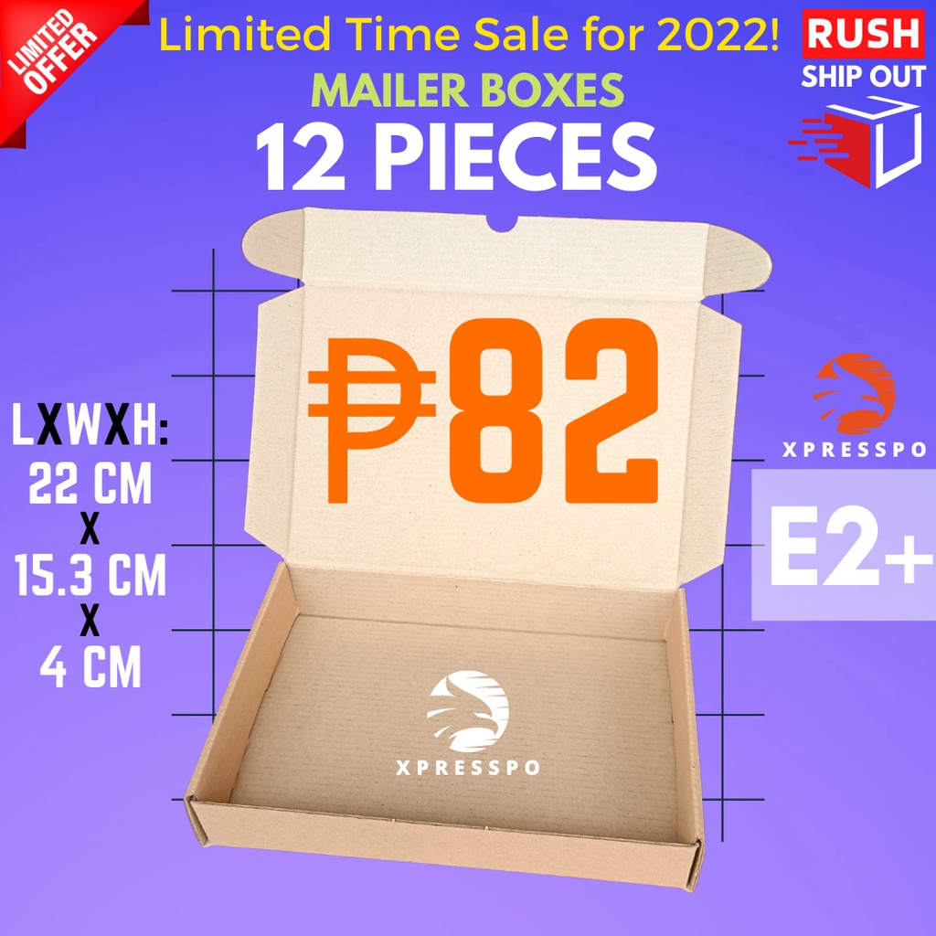 (SALE!) RUSHED DROPOFF 12pcs E2+, Mailer Boxes [22x15.3x4 cm] | Carton ...