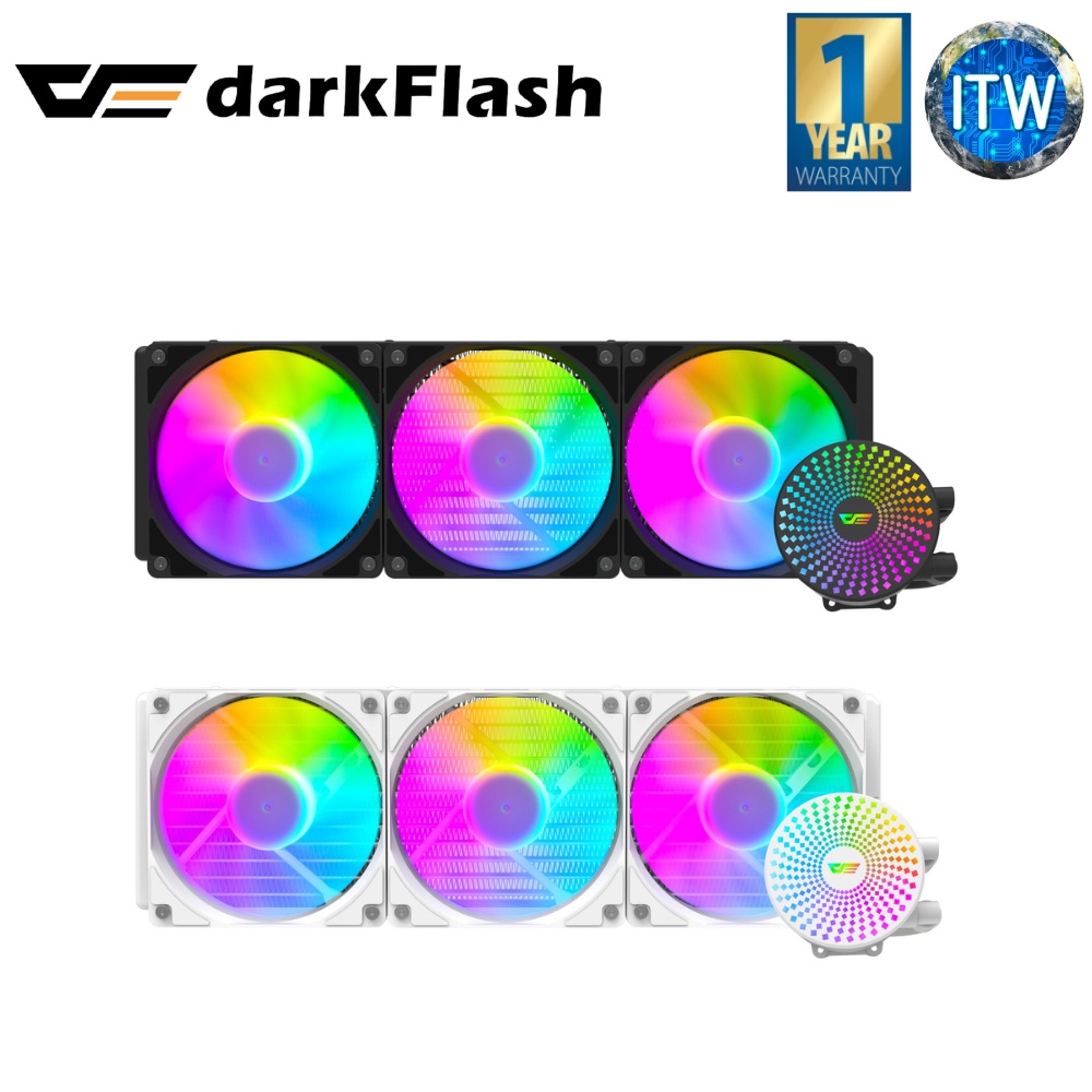 ITW | Darkflash Radiant DC360 Liquid CPU Cooler (Black and White ...