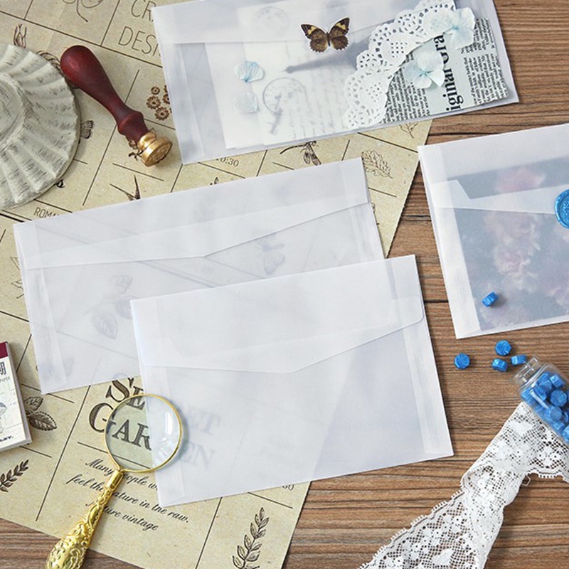 10 Pcs Concise Vintage Translucent Tracing Paper Envelopes | Shopee ...