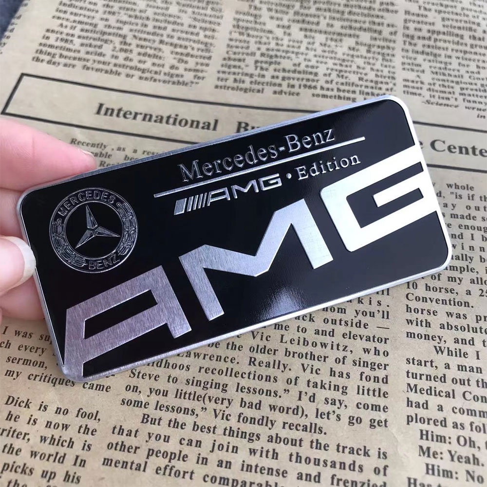 AMG Aluminum Labelling Emblems Stickers Engine Badges for Mercedes AMG ...