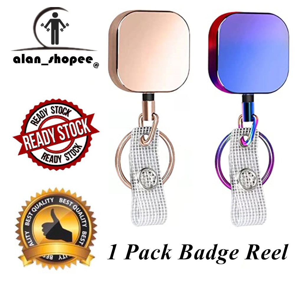 1 Pack Heavy Duty Retractable Badge Reel Metal ID Badge Holder Reel ... 1 Pack Heavy Duty Retractable Badge Reel Metal ID Badge Holder Reel ...