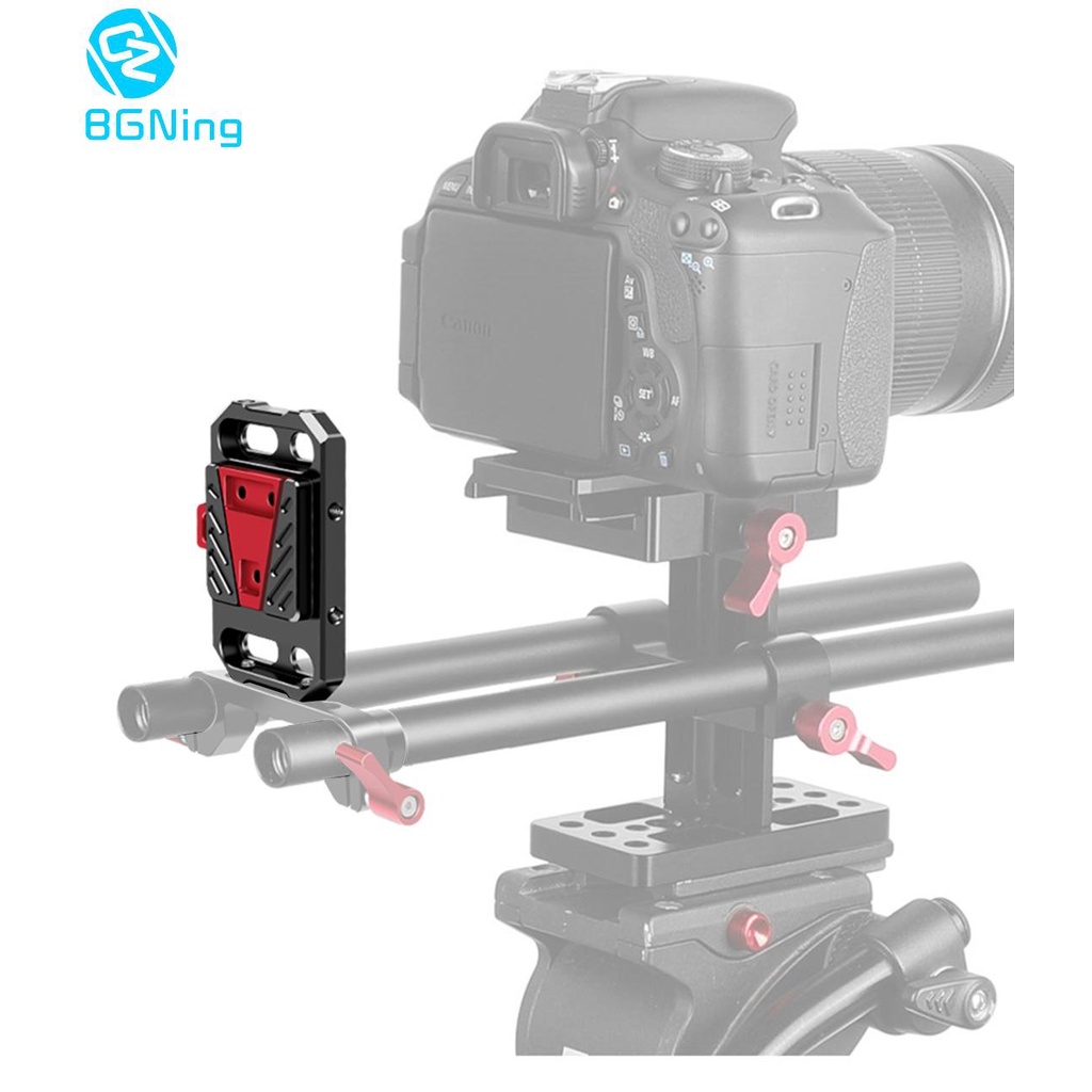 BGNing Aluminum Quick Release V Lock Battery Fixed Plate With 15mm Rod ...