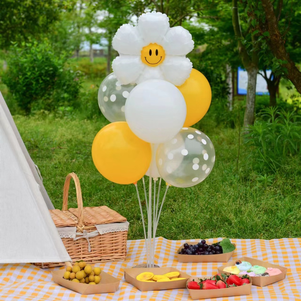 Small Daisy Balloon Bracket Set Yellow Balloon Picnic Balloon ...