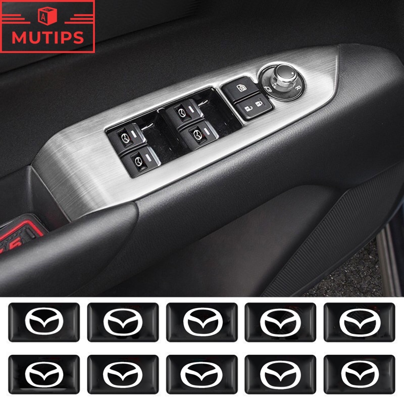 Mazda 10Pcs 3D Car Stickers Steering Wheel Door Window Switch Button ...