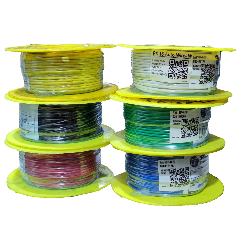 Philflex Automotive Wire AWG18 Avail in Blue, Black, Red, Green, White ...