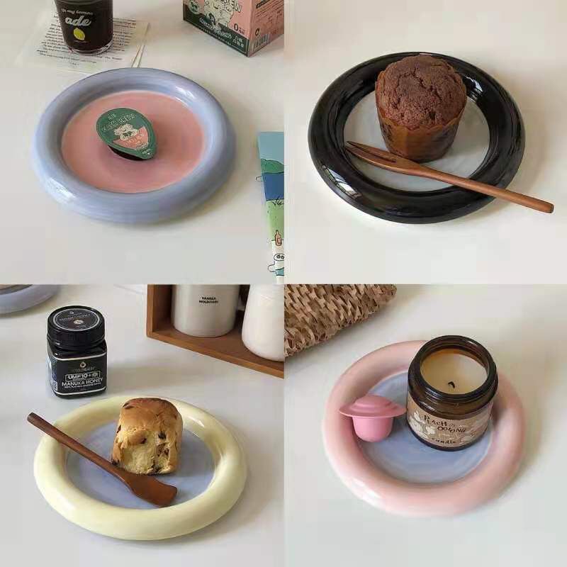 Niche Korean Style Hand-Painted Ceramic Fat Plate Western Plate ...