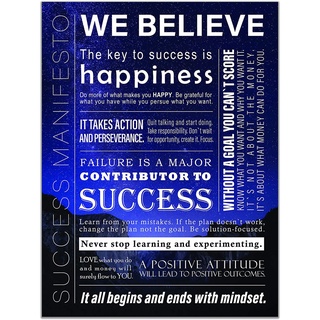 Success Manifesto Motivational Poster For Office Classroom Home ...