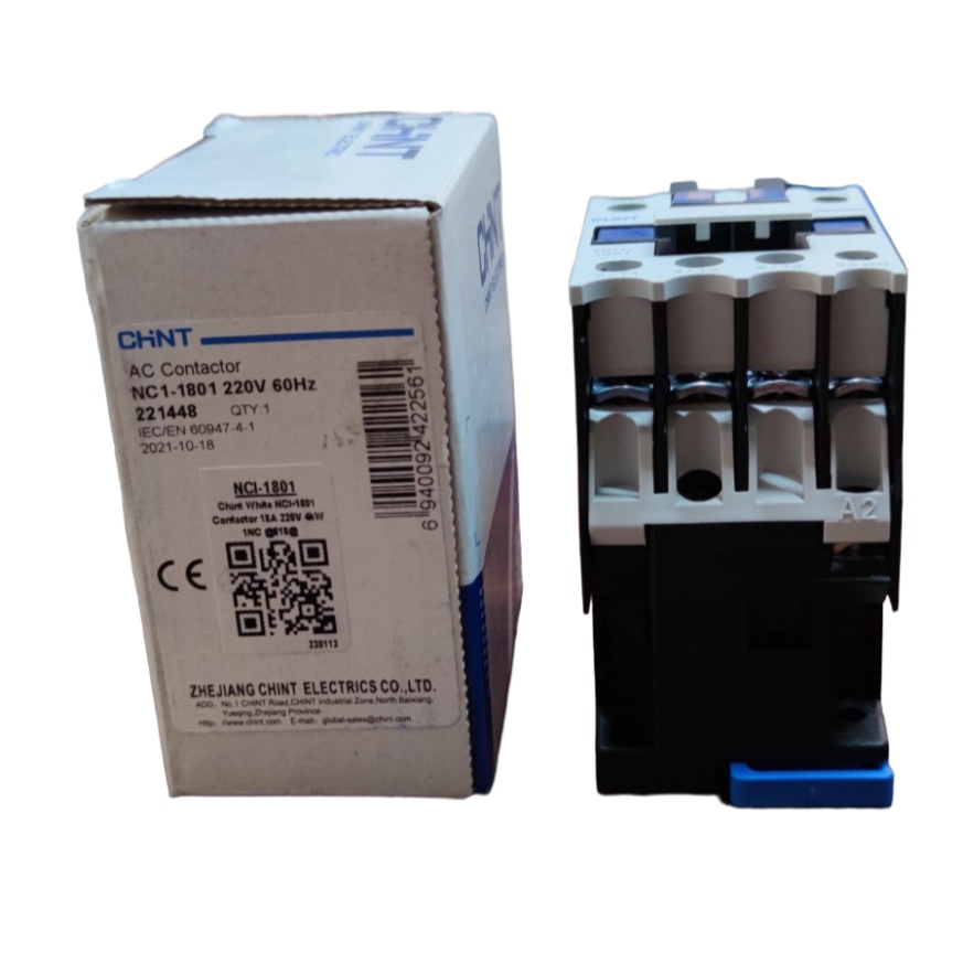 Chint Magnetic Contactor 25A 220V 1NC NC1-1801 Rated Operated Current ...