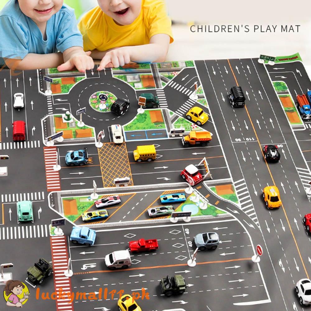 130*100CM Children Big-City Traffic Car Park Play Mat Map Waterproof ...