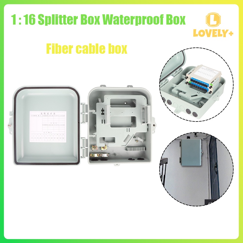 1 : 16 Fiber Splitter Box Waterproof Box 16-Ways Fiber Optic Splitter ...