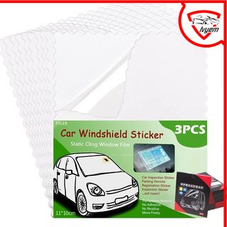 3pcs Car Electrostatic Sticker Transparent Car Static Cling Windshield ...
