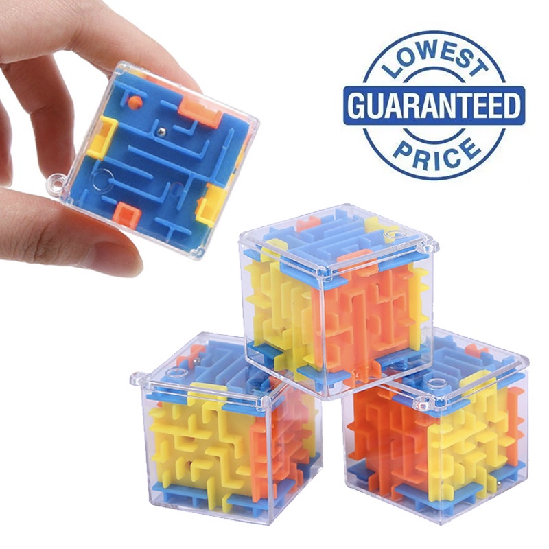 3D Rubik's Cube Rotating Ball Maze Toys Rolling Beads Six-Side ...