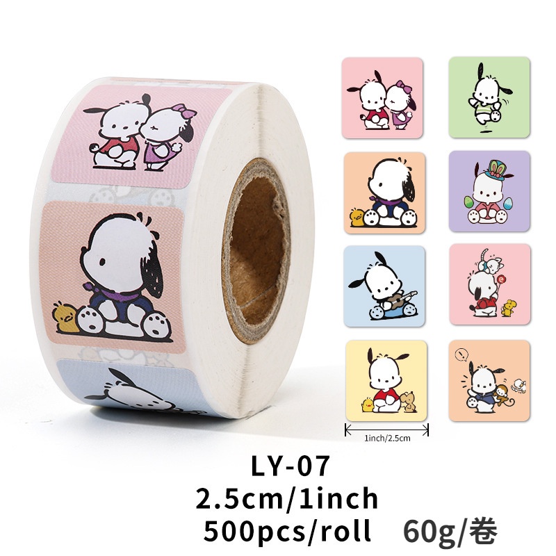 Cartoon Sanliou Stickers one roll 500 sheets Manual account sticker ...