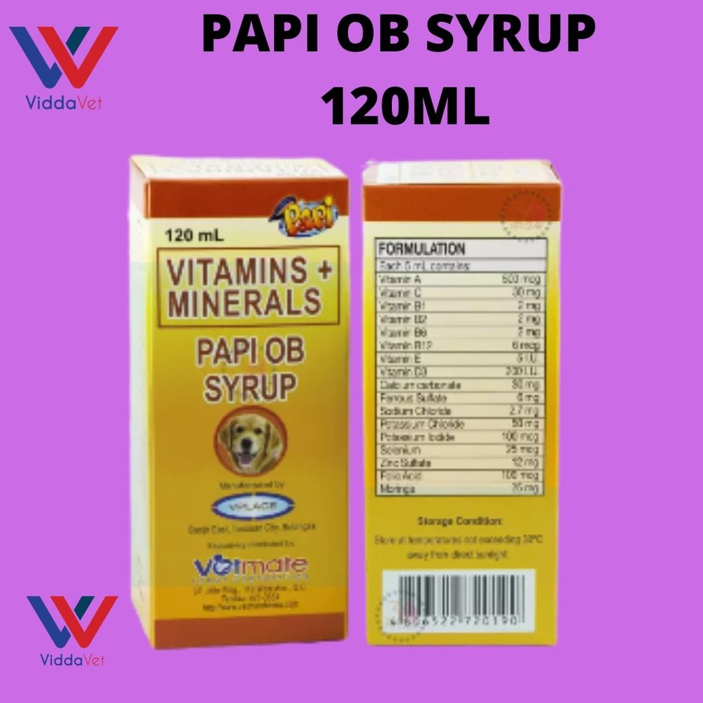 Viddavet Vetmate Papi OB Syrup for Pregnant and Lactating Pets (120ml ...