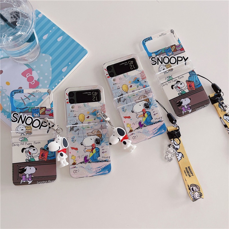 Cartoon Graffiti Snoopy Pendant Phone Case For Samsung Galaxy Z Flip 4 ...