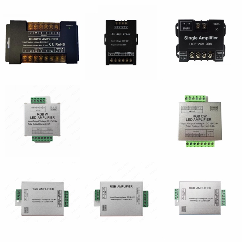 DC5V12V/24V Single Color/RGB/RGBW/RGBWW RGB+CCT LED Amplifier ...