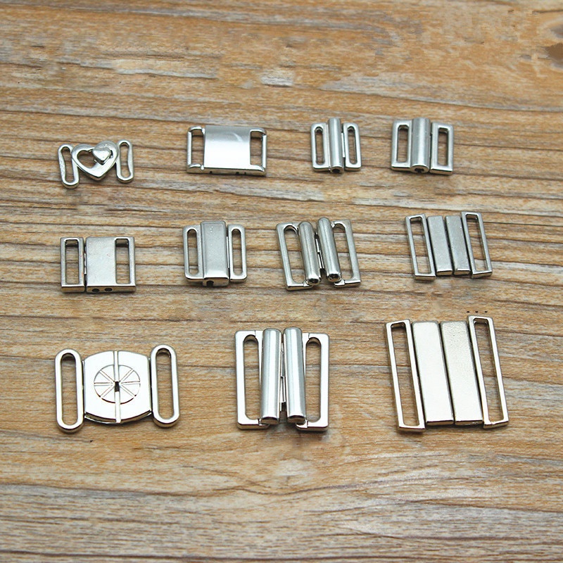 10pcs/lot 9mm-25mm Silver Metal Clasp Buckle Fasteners For Clothes Bra ...