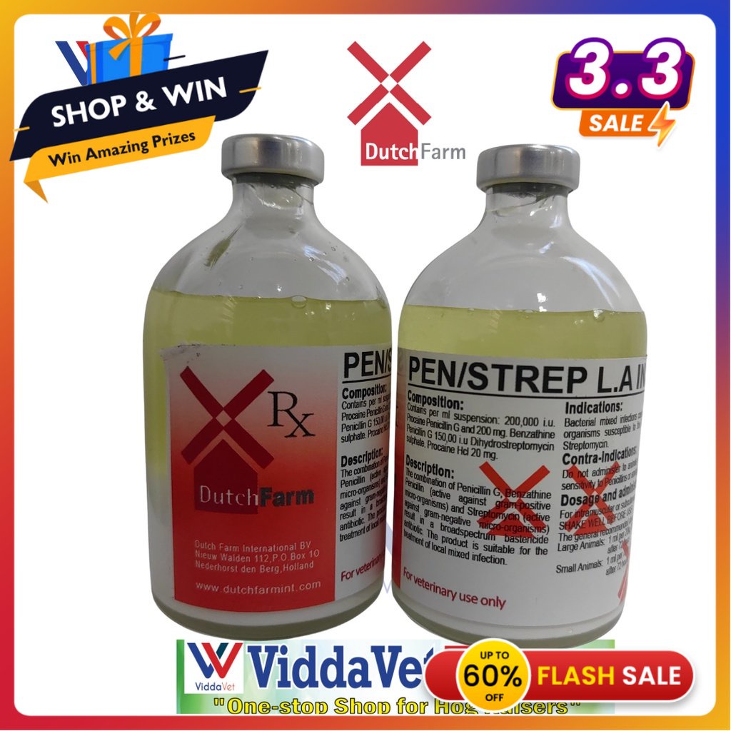 Penstrep LA Dutch Farm 100 ml Pen/Strep L.A. for animals livestock ...