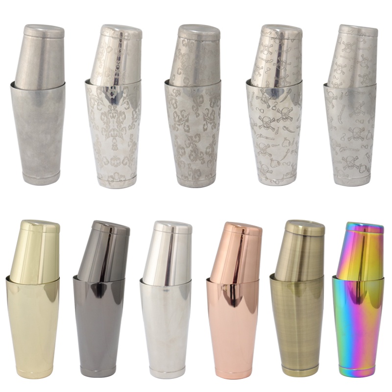 Amazon hot 304 Stainless Steel Cocktail Shaker 18/28oz with Bottom ...