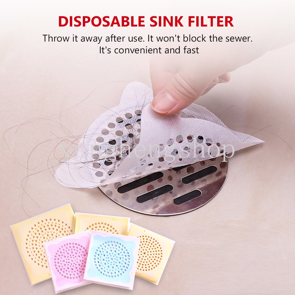 10pcs/set Disposable Floor Drain Cover Sticker Kitchen Sink Strainer ...