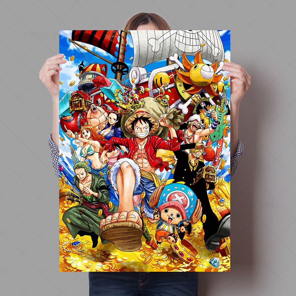 One Piece Classic Anime Poster Luffy Roronoa Group photo Canvas ...