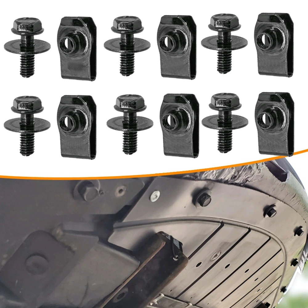 Car Body Bolts & U-nut Clips M6 Engine Cover Undertray Splash Shield ...