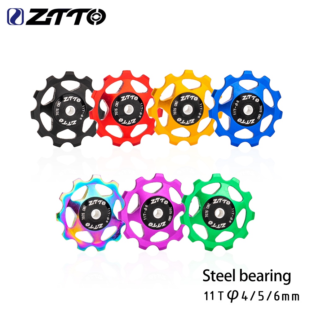 ZTTO 2PCS MTB Bicycle 11T Rear Derailleur Jockey Wheel 11T Steel Bearing Pulley AL7075 CNC Road ...