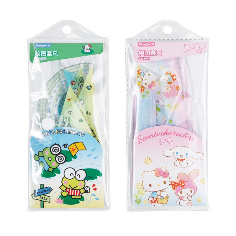 Sanrio Stationery Ruler Set My Melody Keroppi 15cm Drawing Ruler Set ...