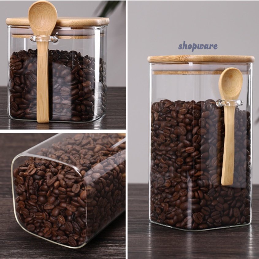Shopware Airtight Food Storage Jar Glass Coffee Bean Jars Containers ...