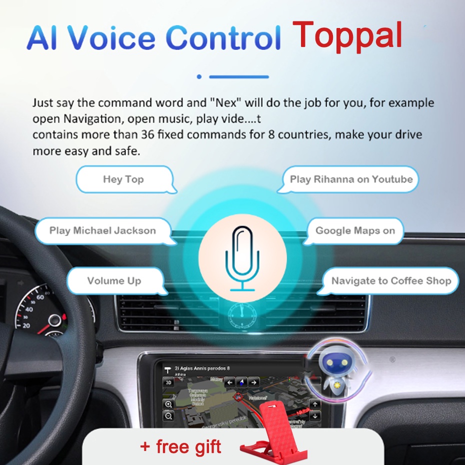 Universal Toppal AI Voice Command Software for Android Stereo Radio ...