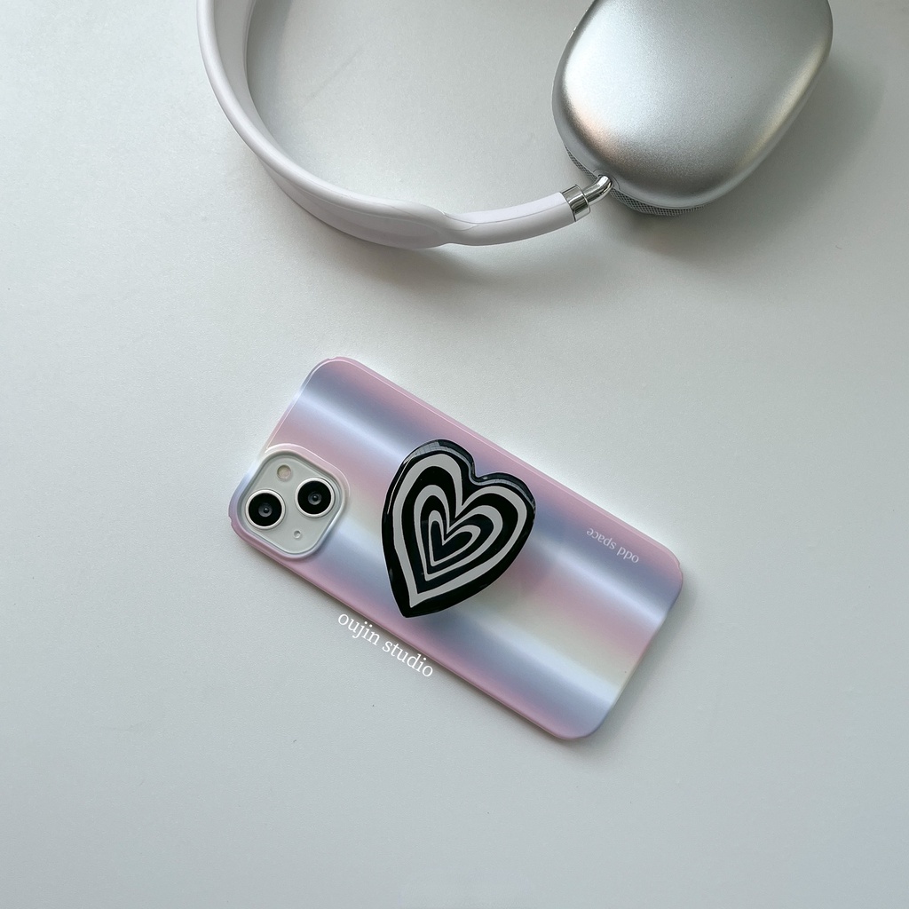 Korea ins Niche Rainbow Purple Striped Love Heart Bracket Suitable For ...