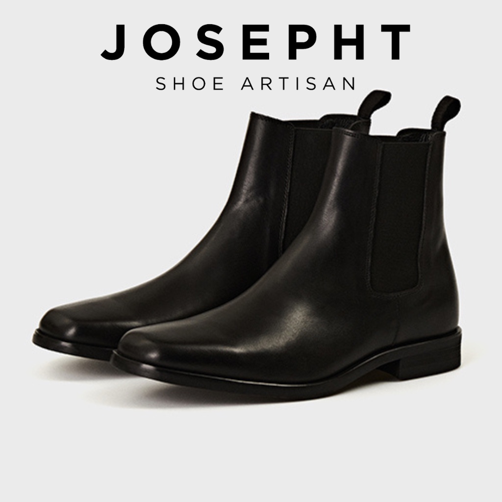 Josepht Nick Leather Chelsea Boots Vibram Sole Square Toe Ankle Boots ...