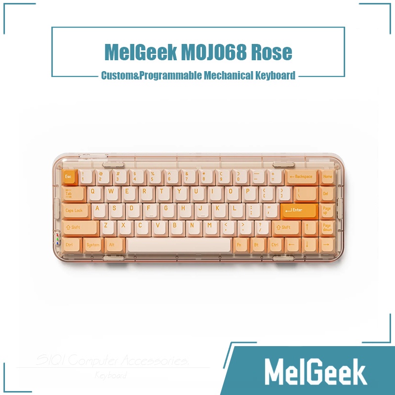 MelGeek MOJO68 Rose Mechanical Keyboard Custom&Programmable RGB Hot ...
