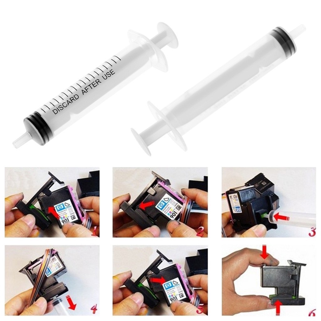 Ready Stock L&C Cartridge Syringe with Printer Hose Refill Absorber for ...