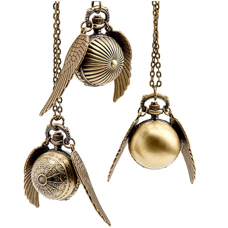 Anime Quidditch Spherical Pocket Watch Wings Vintage Flip Quartz Harry ...