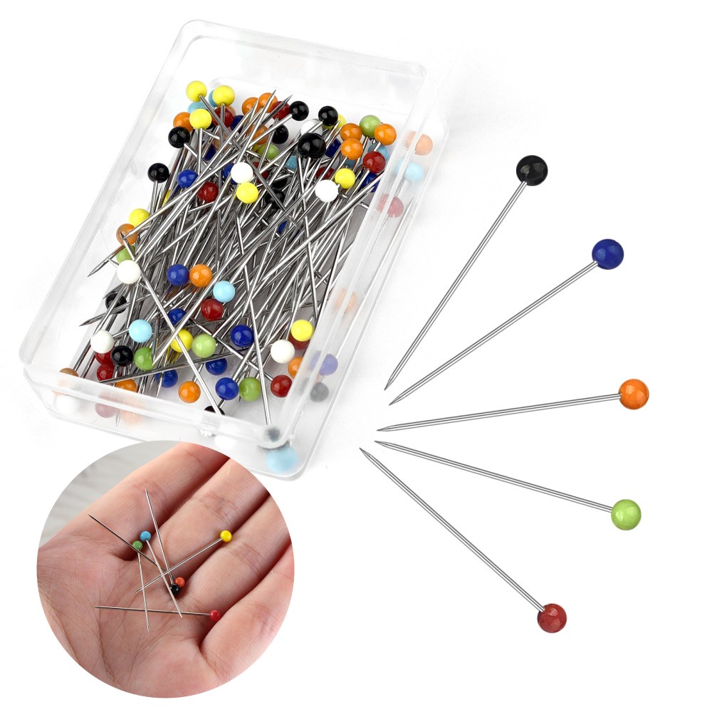 50Pcs/box 2.5*32mm Colorful Round Pearl Head Needles Stitch Straight ...