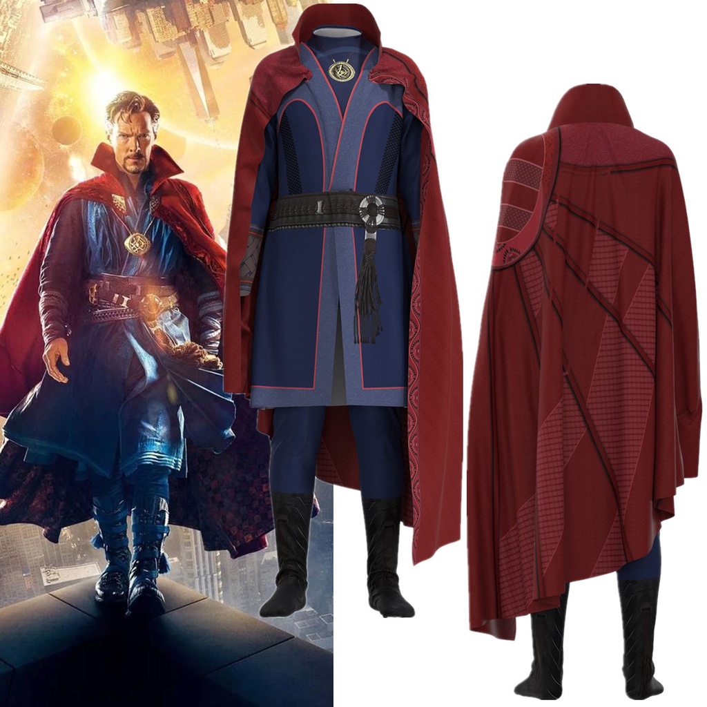 Movie Doctor Strange Cosplay Costume Stephen Strange Bodysuit Red Cloak ...