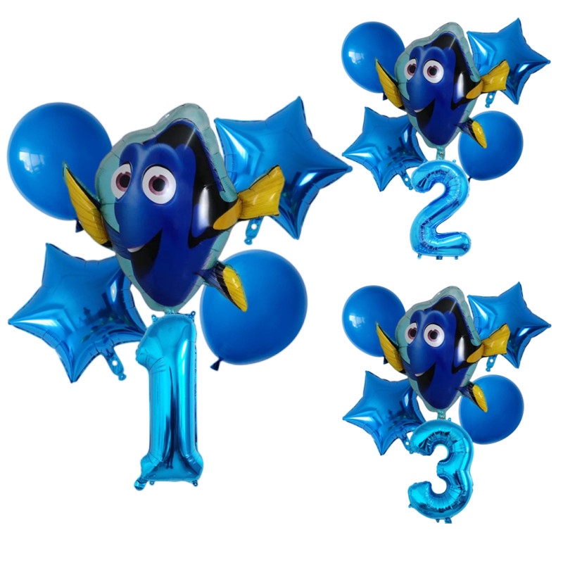 7pcs Marine Sea animals Balloon 32Inch Number Foil Balloon Latex ...