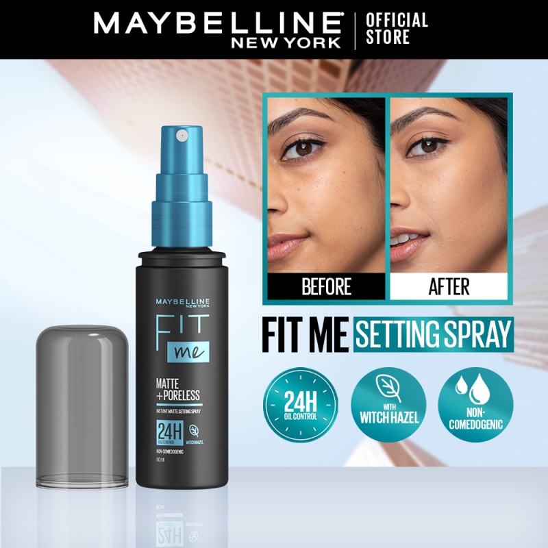 Maybelline Fit Me Setting Spray (60mL) - 24HR Oil Control, Waterproof ...