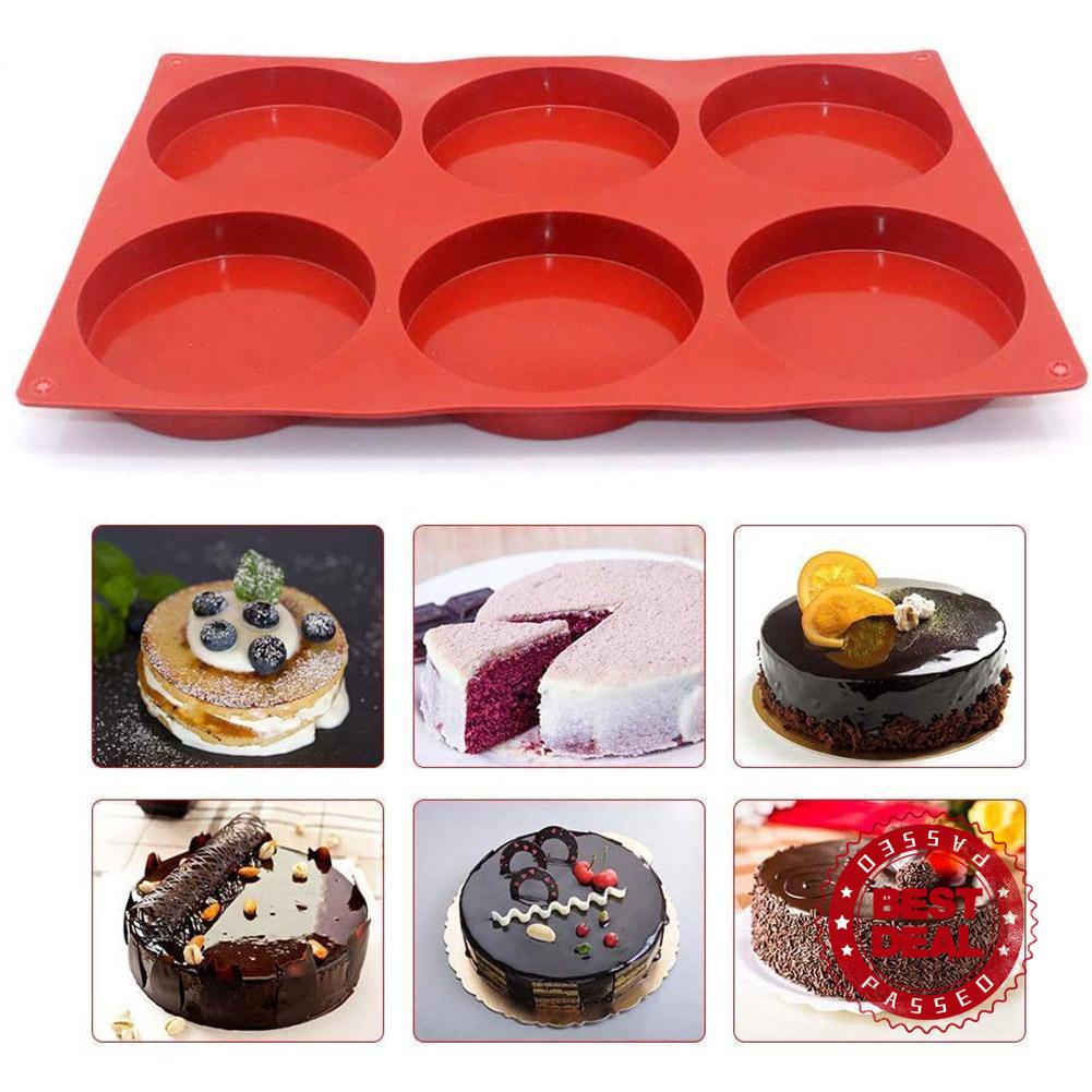 Veromoda 4 Inch 6 Round Hole Silicone Cake Mold Epoxy Mold Rainbow ...
