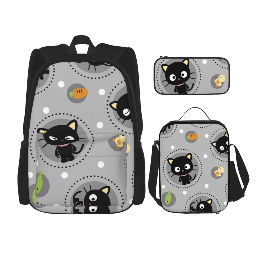 Chococat Backpack Student Cartoon Canvas School Bag Pencil Case Lunch ...