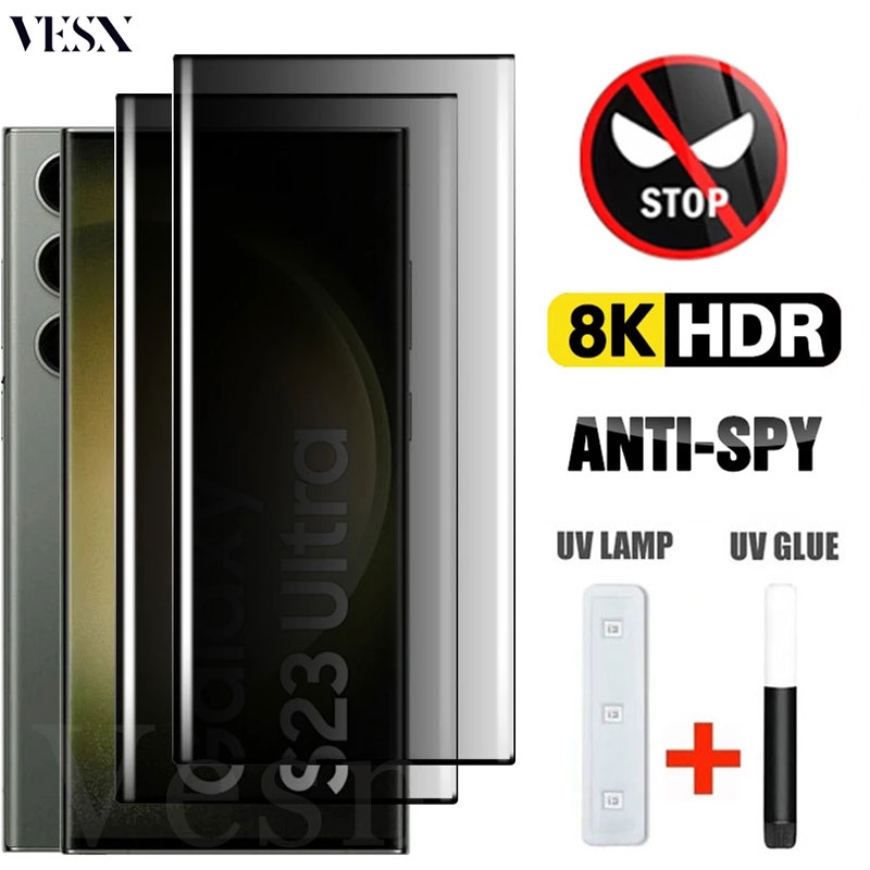Matte Anti-Spy Privacy UV Tempered Glass Screen Protector For Samsung ...