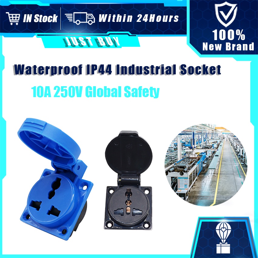 Universal IP44 Industrial Socket 10A 250V Multi-function Waterproof ...