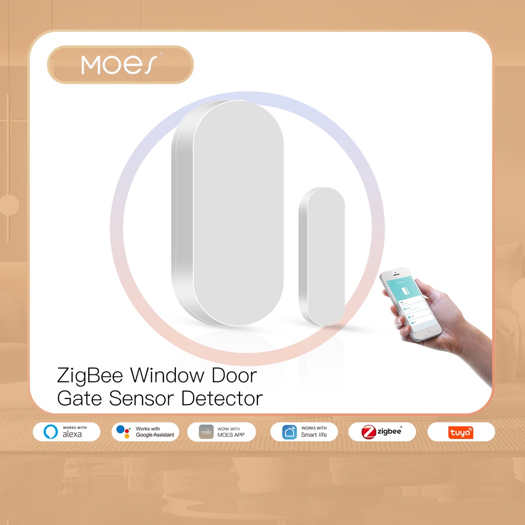 MOES Tuya ZigBee Smart Window Door Gate Sensor Detector Smart Home ...